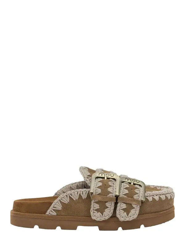 Mou Buckled Leather Sandals - Brown