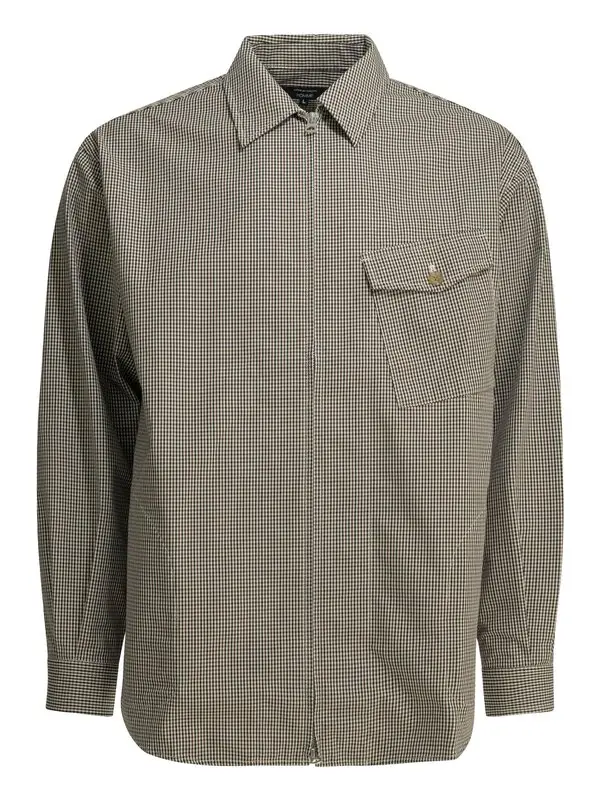 Comme Des Garçons Checkered Cotton Overshirt Jacket - Brown