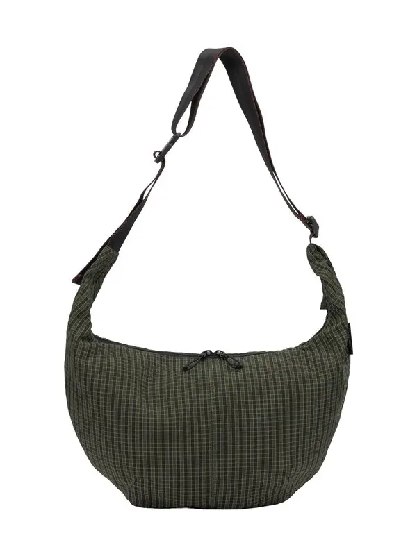 Comme Des Garçons Grid Check Large Shoulder Bag - Green