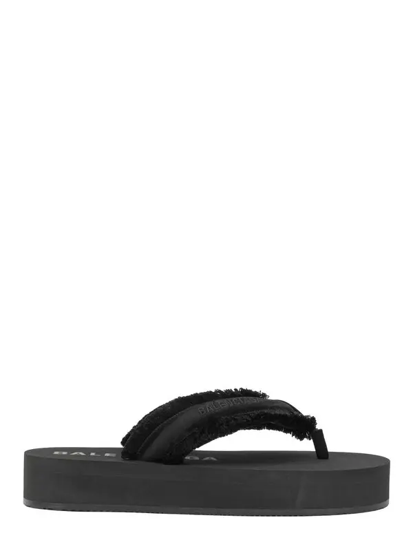 Balenciaga Jet Leg Low Flatform Sandals - Black
