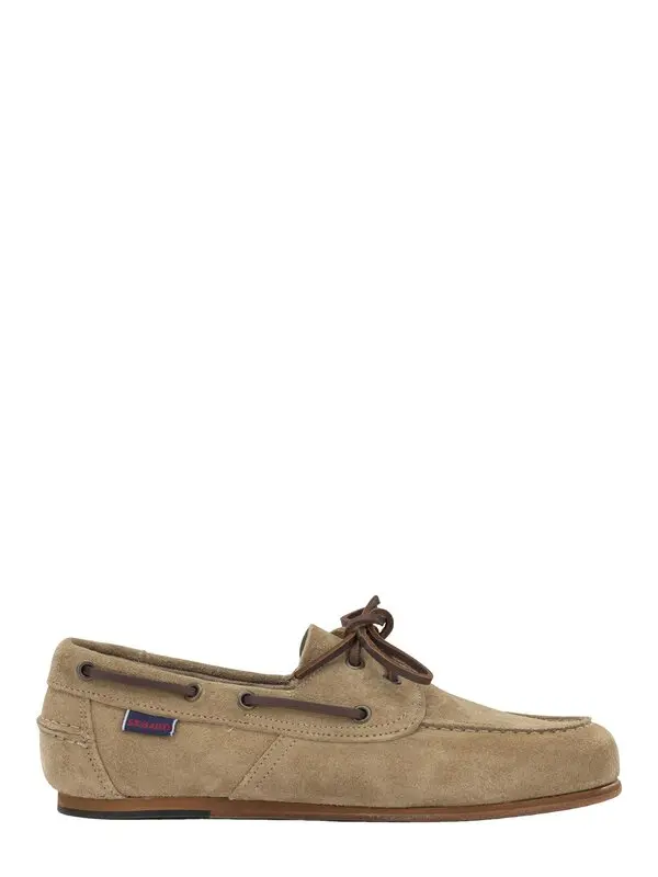 SEBAGO Owen Lace Up Loafers In Italian Suede - Beige