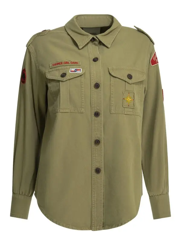 Isabel Marant Umberta' Cotton Twill Overshirt Jacket - Green