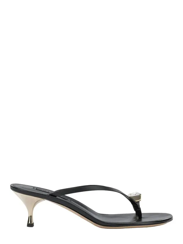 Casadei Embellished Thong Sandals - Black