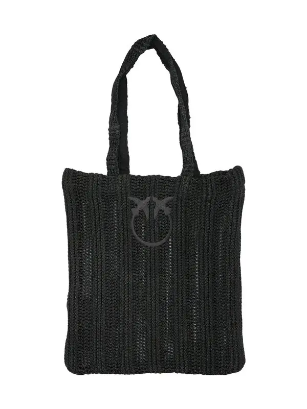 Pinko Woven Tote Bag - Black