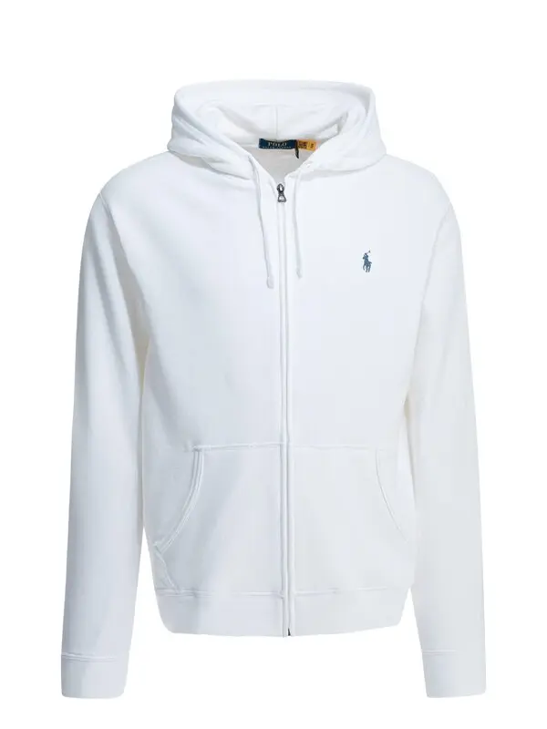 Polo Ralph Lauren Full Zip Embroidered Logo Hoodie - White