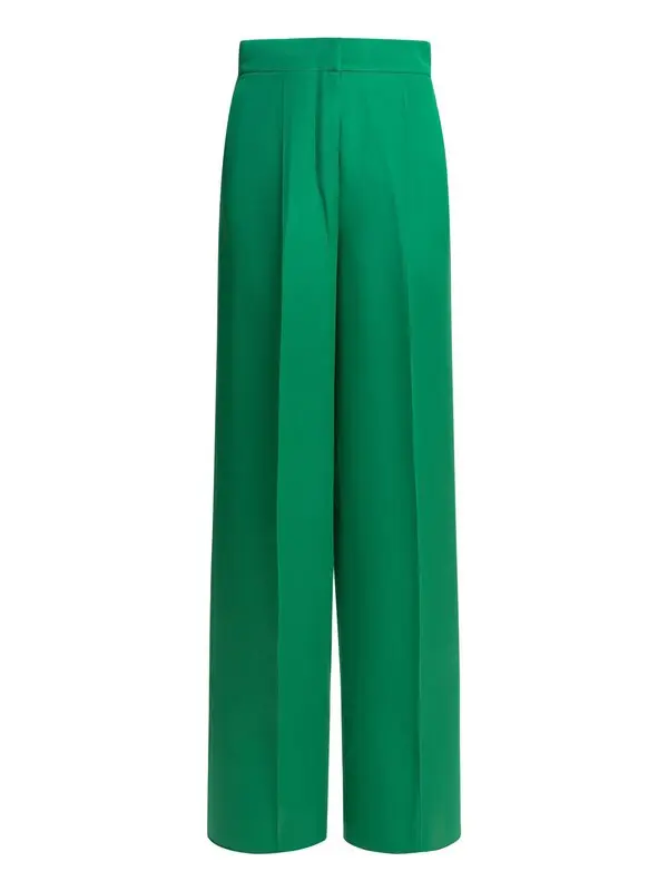 Max Mara Silk Tailored Wide-leg Trousers - Green