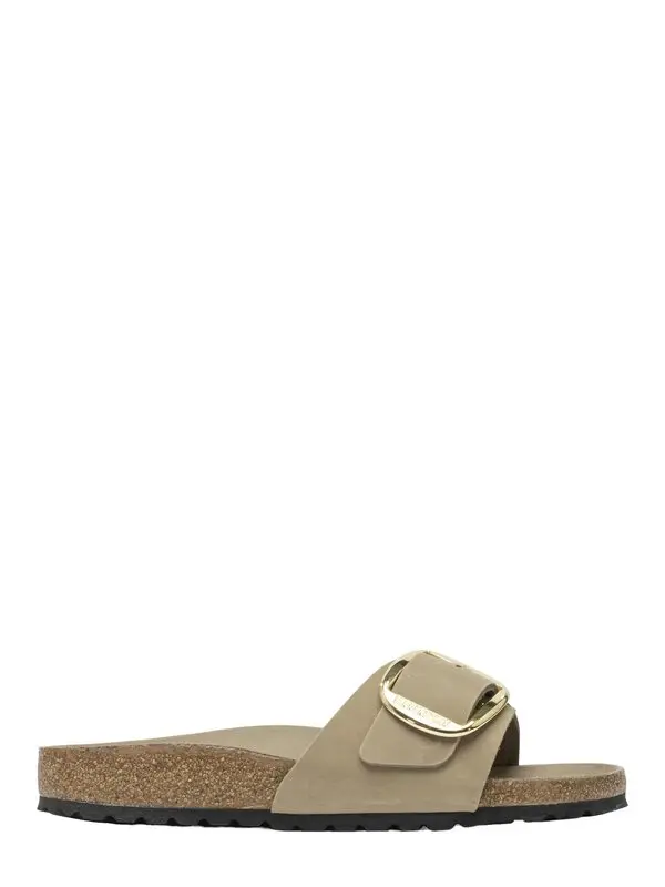 BIRKENSTOCK Madrid Big Buckle Oiled Nubuck Leather Slides - Brown