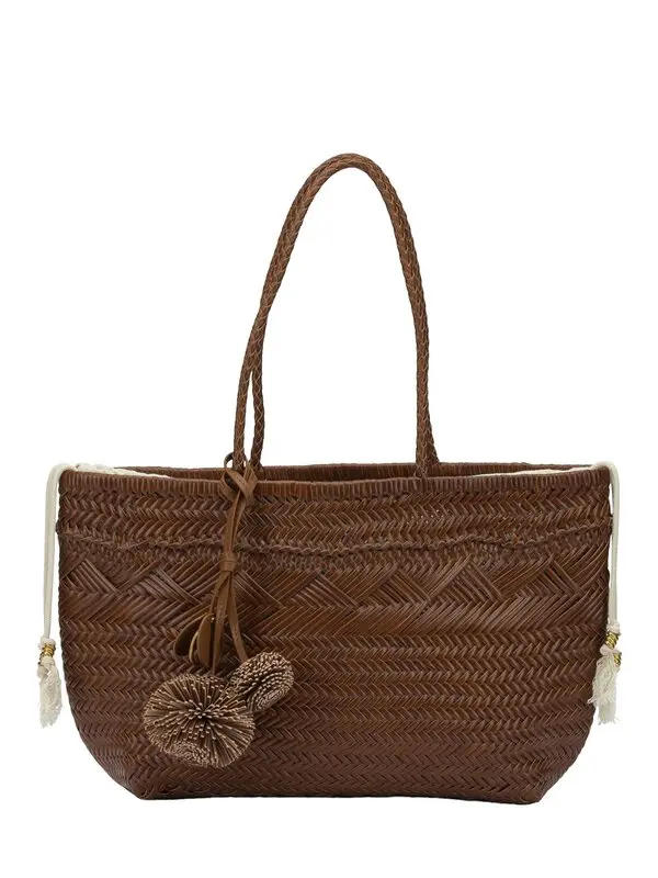 GIANNI CHIARINI Woven Leather Shoulder Bag - Brown