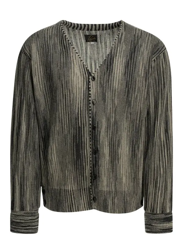 Needles Striped Mohair Blend Cardigan - Black