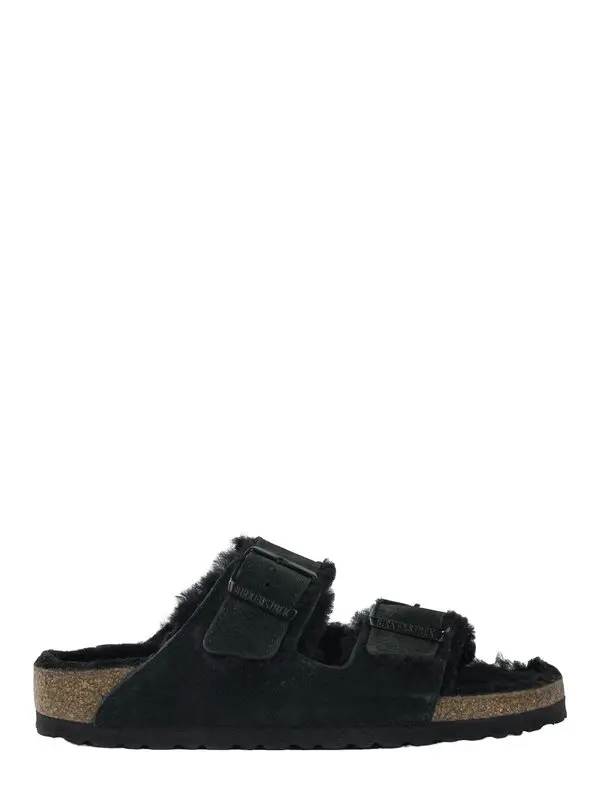 BIRKENSTOCK Arizona Shearling Low Sandals - Black