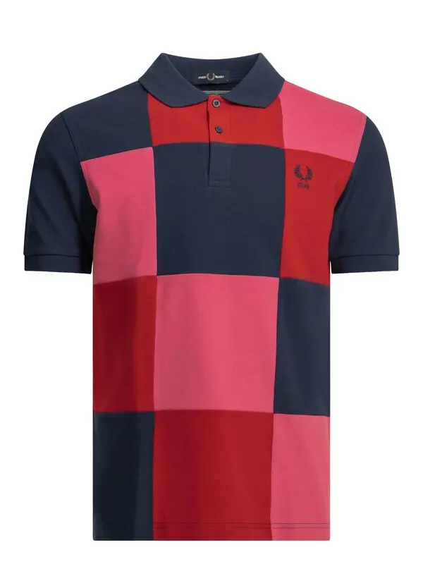 Comme Des Garçons X Fred Perry Color Block Button-down Polo Shirt - Multicolor
