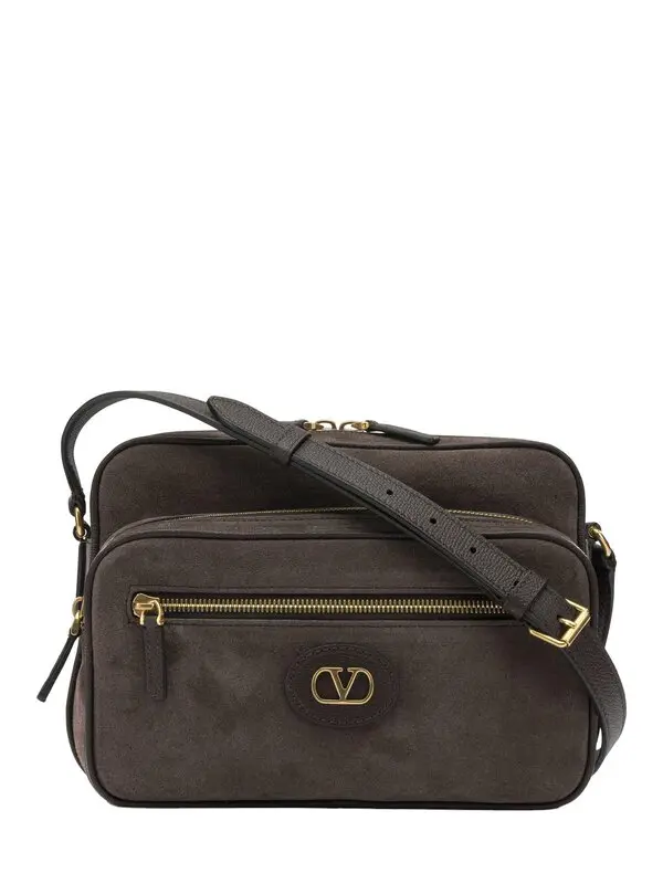 Valentino Garavani Suede Antibes Shoulder Bag - Brown