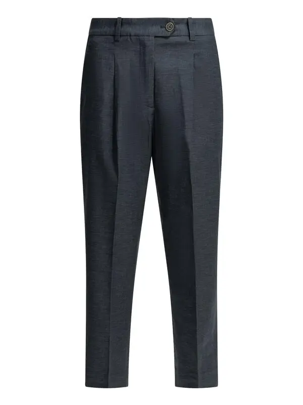 CIRCOLO 1901 Tailored Cotton-linen Blend Trousers - Blue
