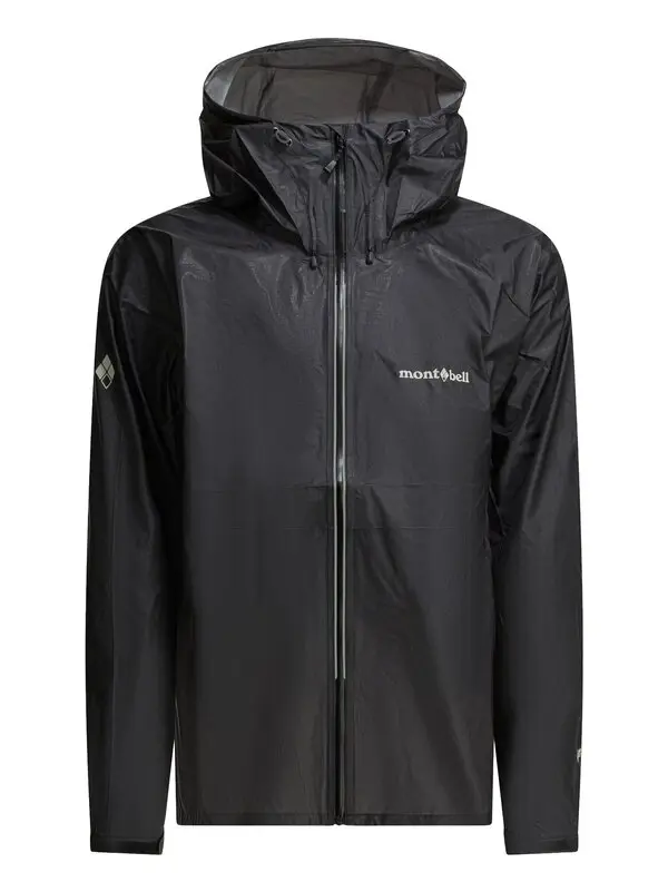 MONTBELL Hooded Zip Up Waterproof Jacket - Black