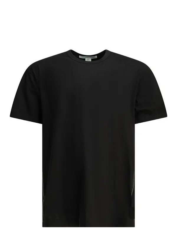 Comme Des Garçons Crew Neck T-shirt With Zipper Detail - Black