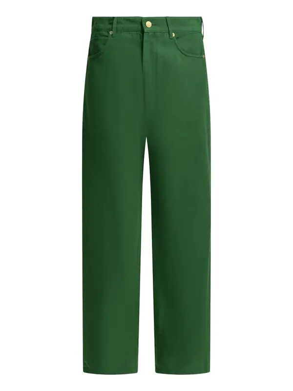 Max Mara Cotton-linen Blend Casual Trousers - Green
