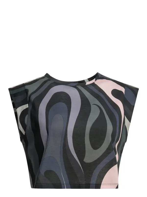 Emilio Pucci Marmo Cropped Top - Black