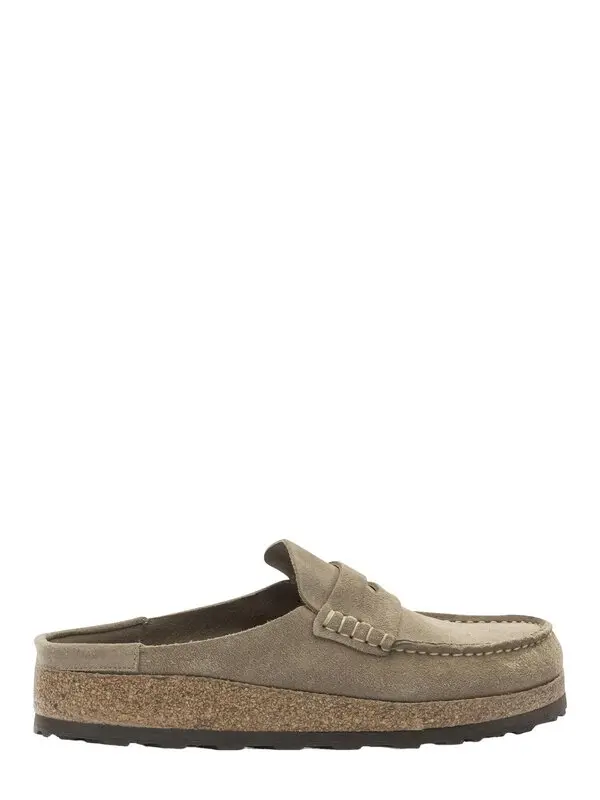 BIRKENSTOCK Naples Suede Sabot Mules - Beige