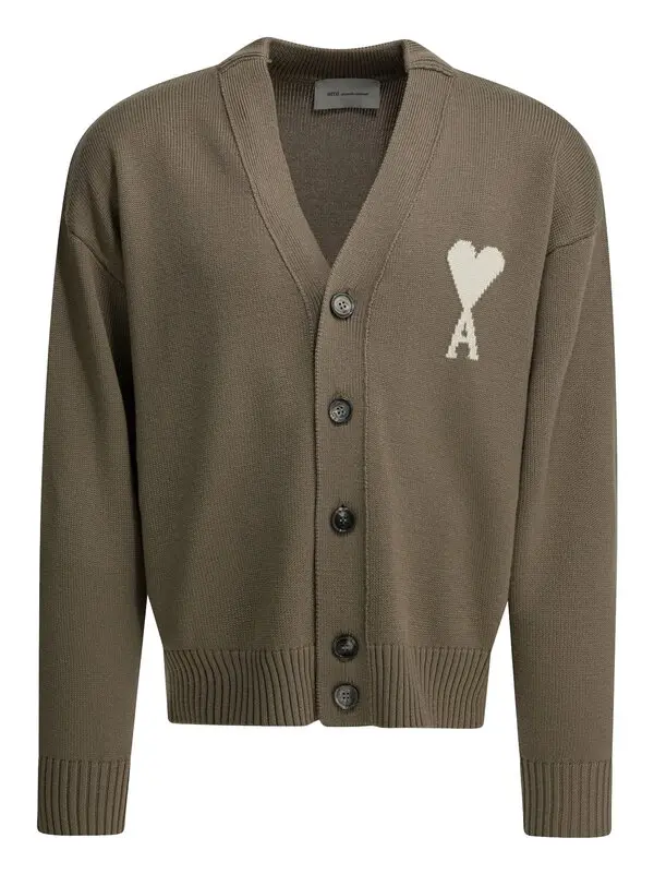 Ami De Coeur" Wool & Cotton Cardigan - Beige