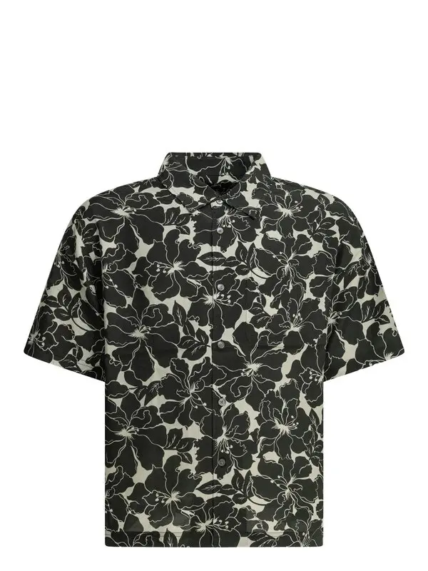 StÜssy Floral Print Viscose Shirt - Black