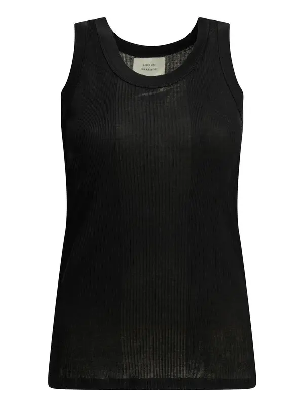 Loulou De Saison Ribbed Knit Tank Top - Black