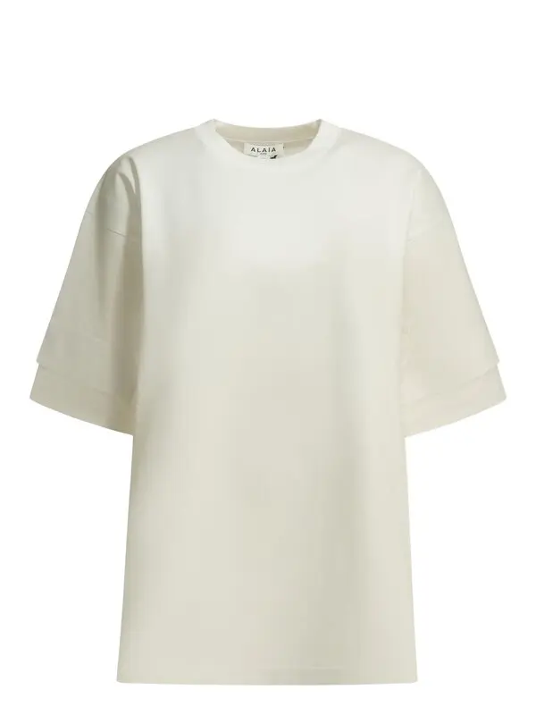 Alaïa Double Sleeve Crewneck T-shirt - White