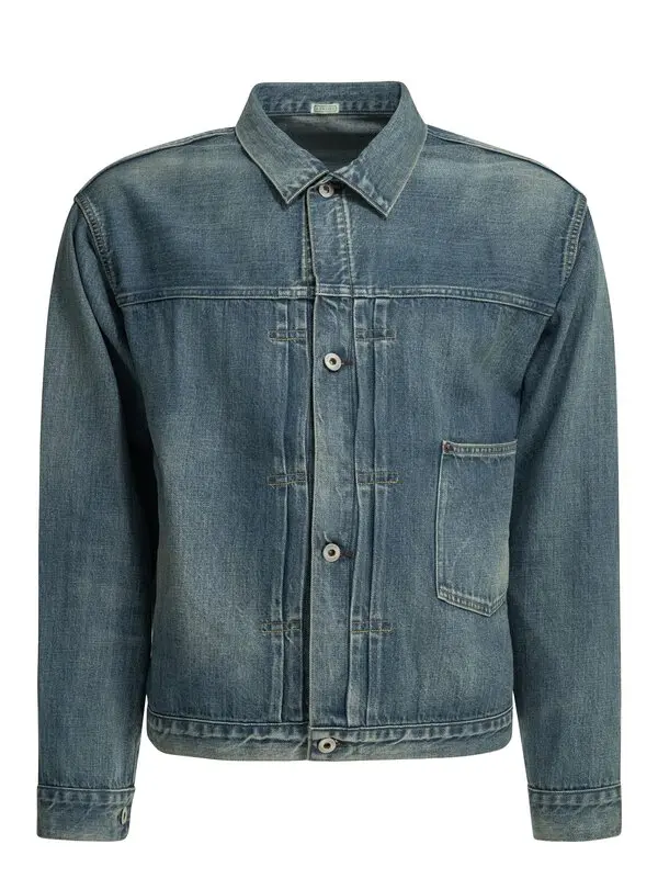A.PRESSE No. 23" Denim Trucker Jacket - Blue