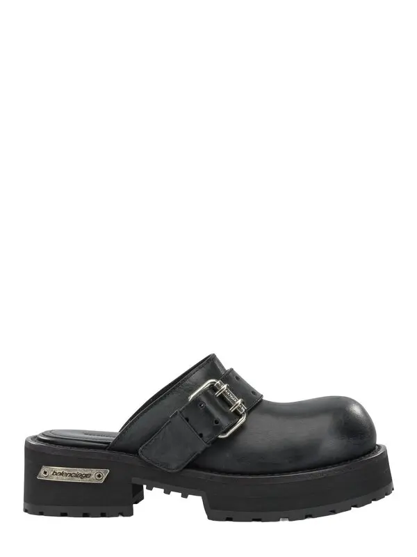 Balenciaga Venom' Sabot With Adjustable Buckle - Black