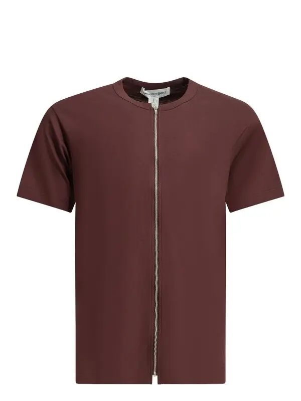 Comme Des Garçons Zippered Crewneck T-shirt - Bordeaux