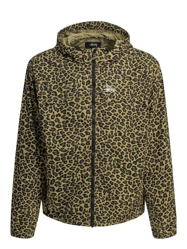 StÜssy Leopard Print Hooded Jacket - Brown