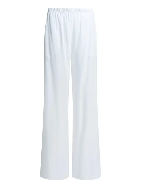 Max Mara Linen-blend Wide Leg Pants - White
