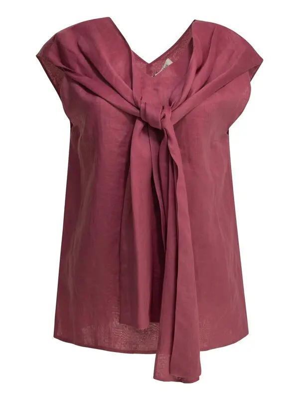 Max Mara Draped Top With Maxi Bow Detail - Fuchsia