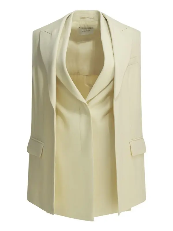 Max Mara Sleeveless Double-breasted Blazer - White