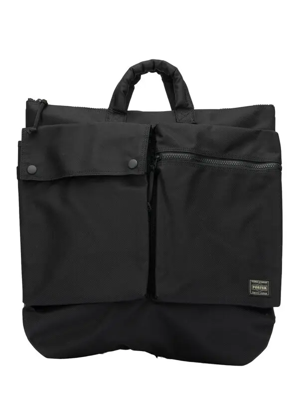 PORTER YOSHIDA & CO 2 Way Helmet" Crossbody Bag - Black