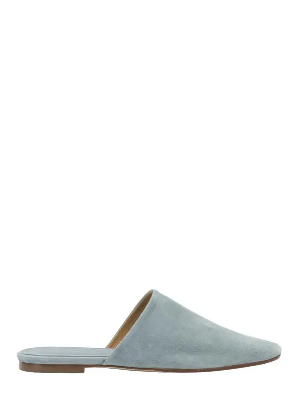 AeydĒ Rega Suede Leather Slip-on Sabots - Light Blue