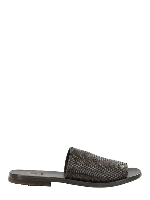 Moma Woven Nappa Leather Slide Sandals - Brown
