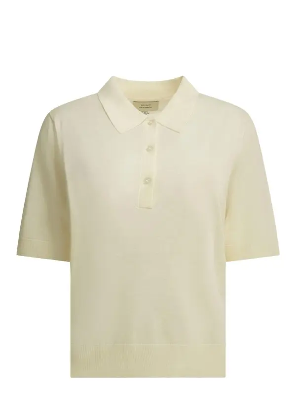 Loulou De Saison Ribbed Cashmere Polo Shirt - White
