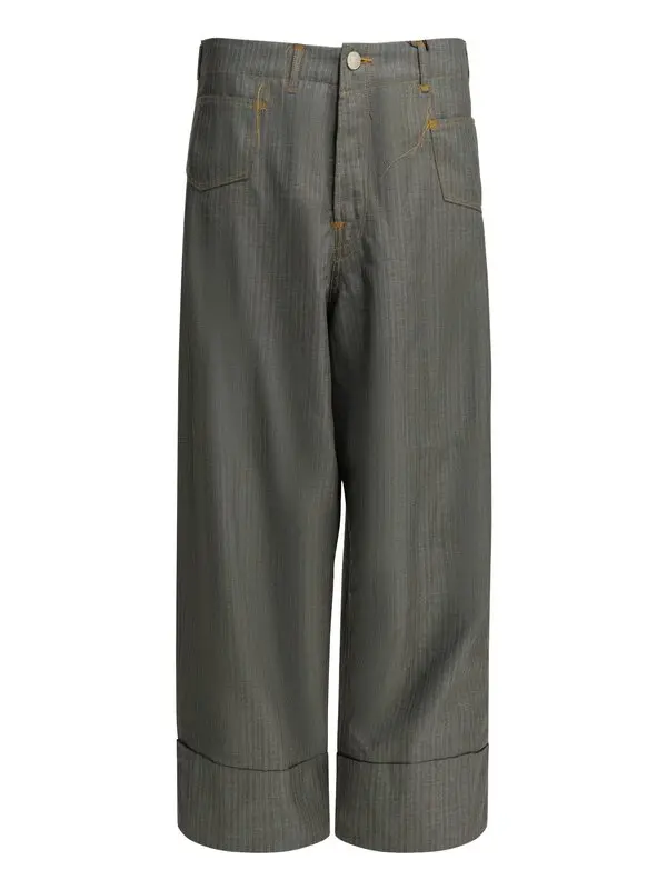 Junya Watanabe Pinstripe Wide-leg Pants - Grey