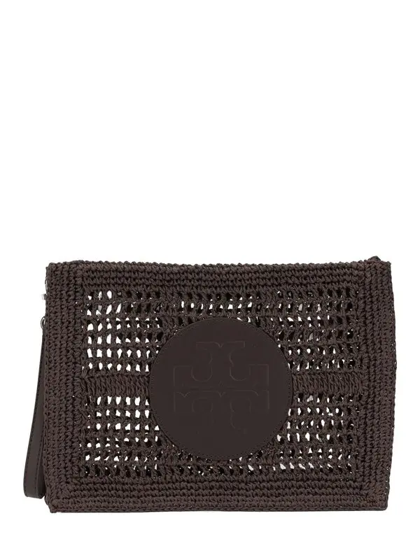 Tory Burch Woven Clutch - Brown