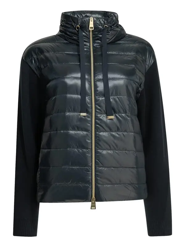 Herno Down Jacket With Technical Nylon Inserts - Blue