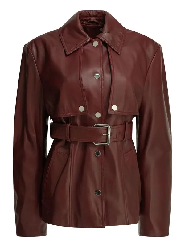 Max Mara Leather Two-piece Jacket - Bordeaux