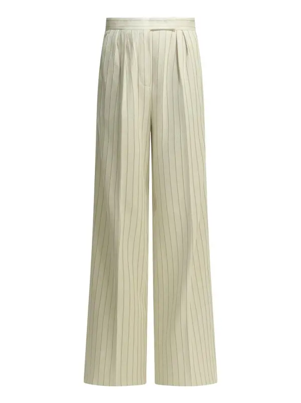 Max Mara Tailored Pinstripe Wide-leg Pants - White