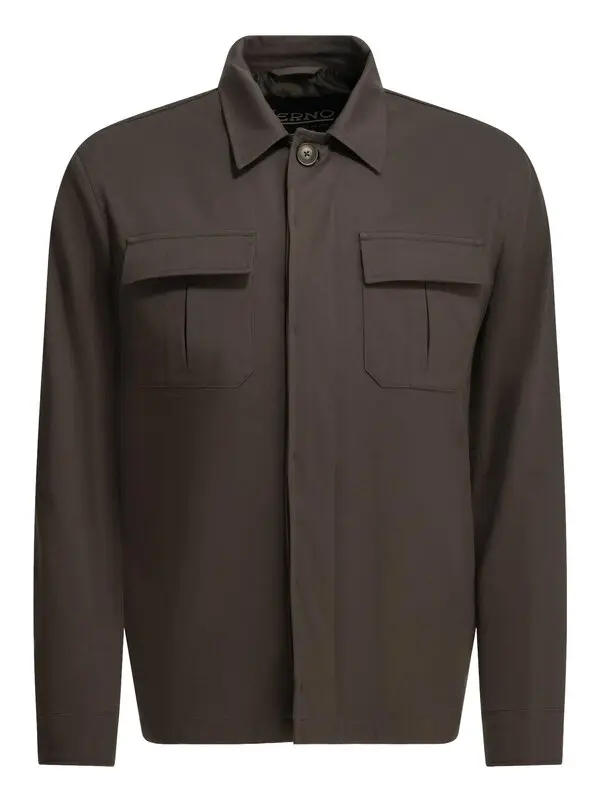 Herno Cotton Overshirt Jacket - Brown