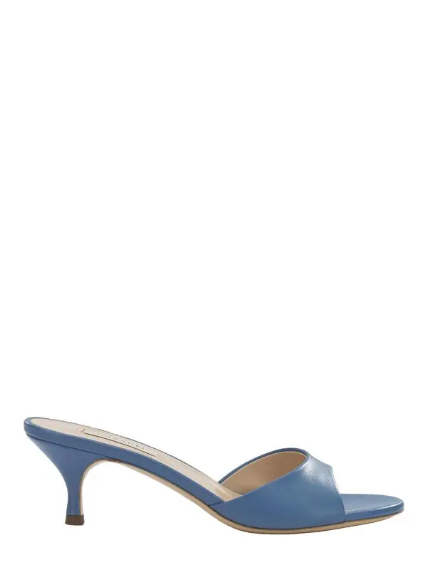 Casadei Heeled Leather Mules - Blue