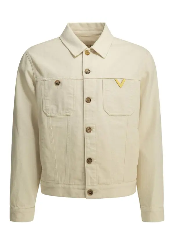 Valentino Garavani Genie Bull Reverse' Denim Jacket - White