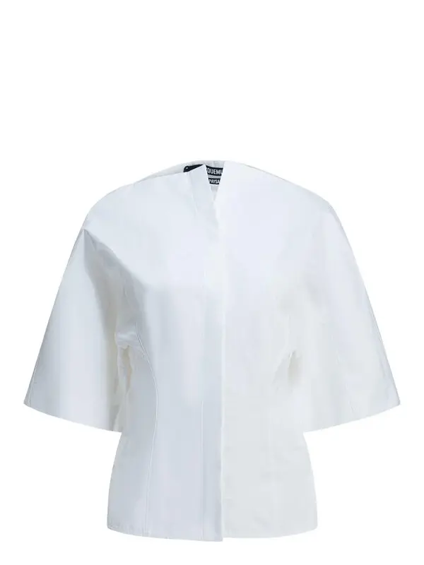 Jacquemus Moisson' Cotton Poplin Boatneck Shirt - White