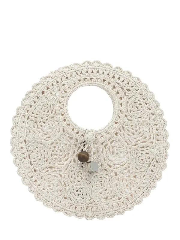 Jacquemus Le Petit Rond Spiaggia Medium Handbag - White