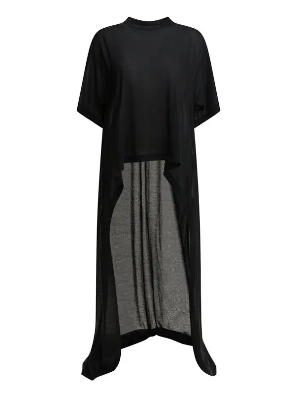 Balenciaga Asymmetrical T-shirt With Maxi Train - Black