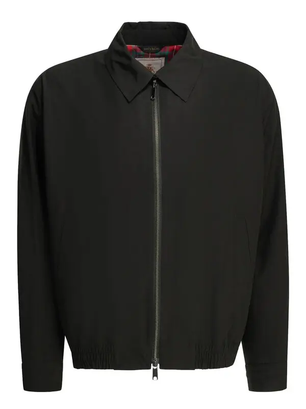 BARACUTA Zip-up Jacket With Classic Collar - Black