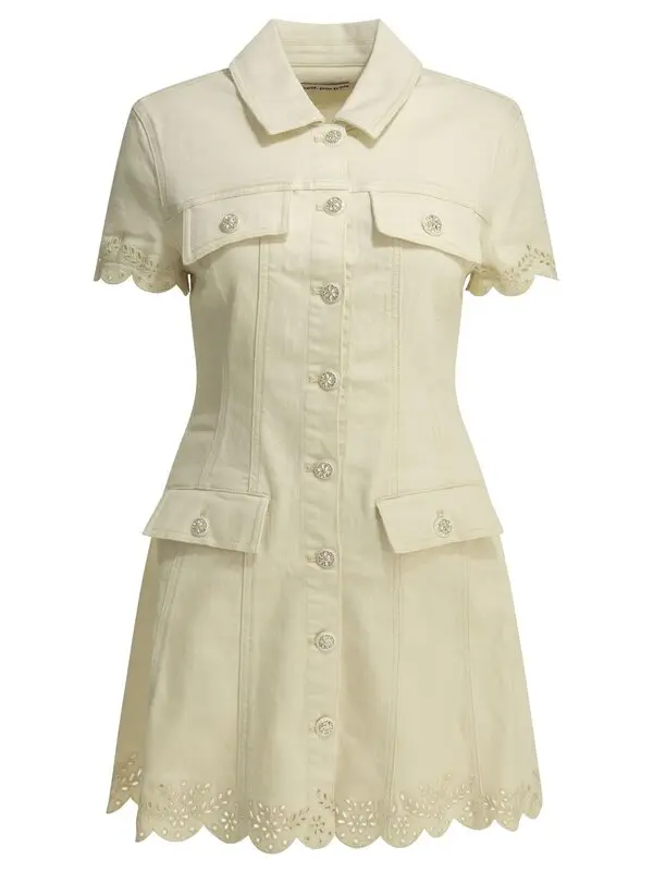 SELF-PORTRAIT Embroidered A-line Dress - White